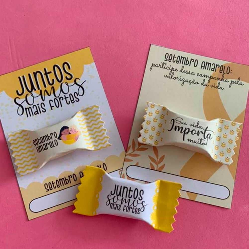 Bala e Cartão Personalizado - HM Brindes